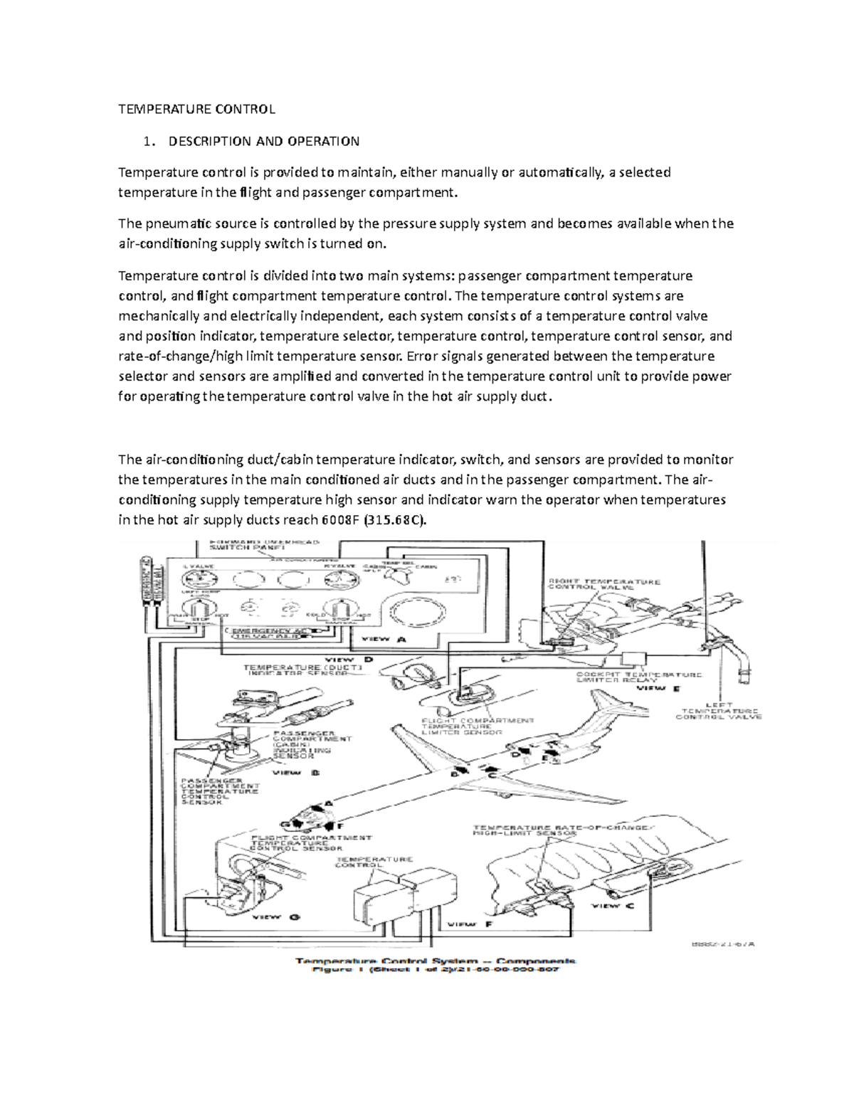 Temperature Control - TEMPERATURE CONTROL 1. DESCRIPTION AND OPERATION ...
