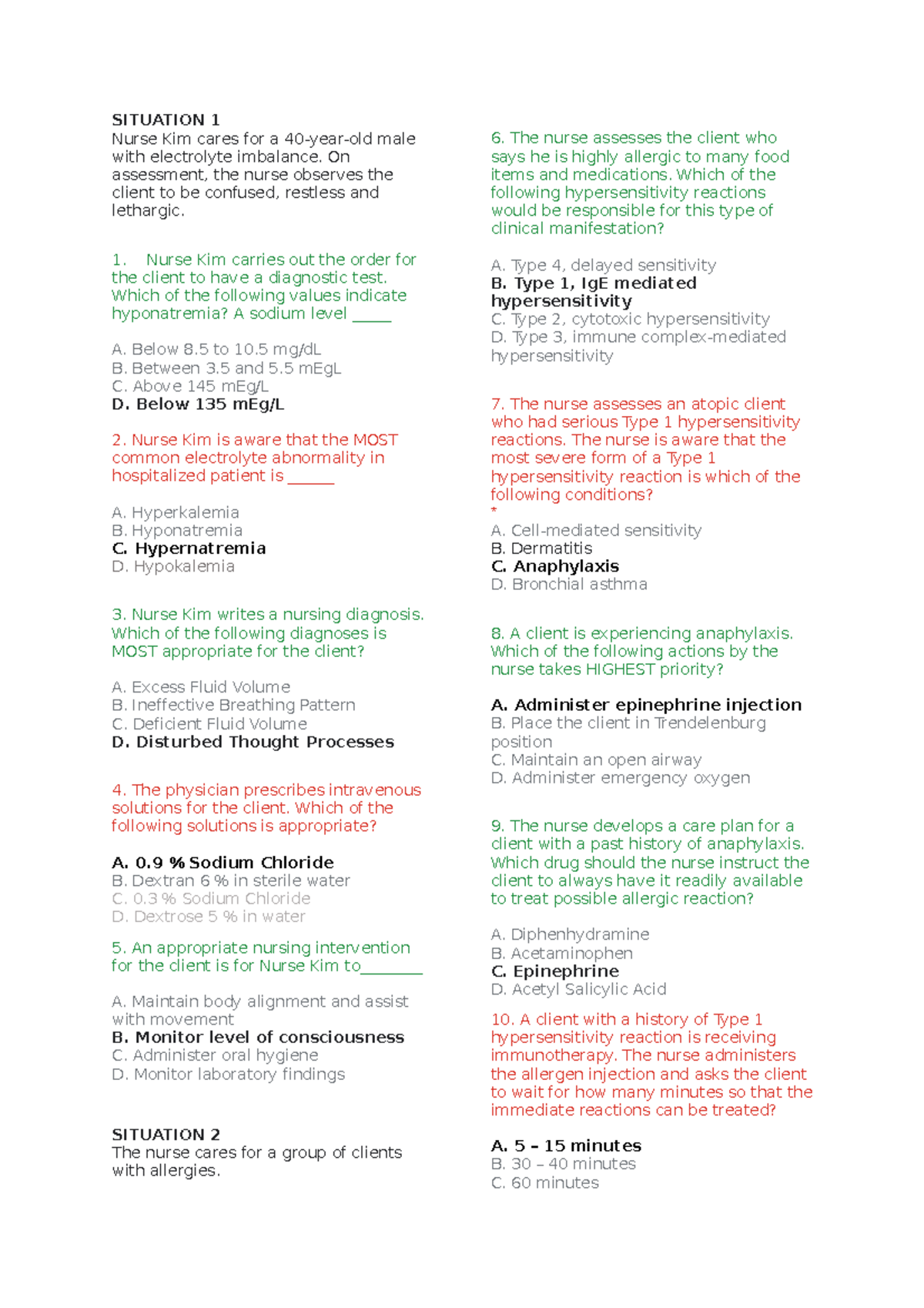 NP4 - academic purpose - SITUATION 1 Nurse Kim cares for a 40-year-old ...