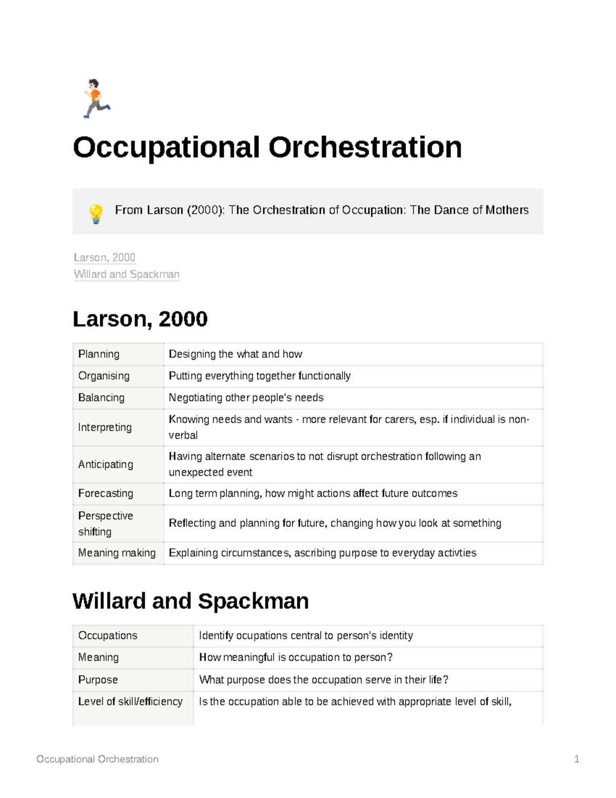 Occupational Orchestration - if individual is non-verbal Anticipating ...