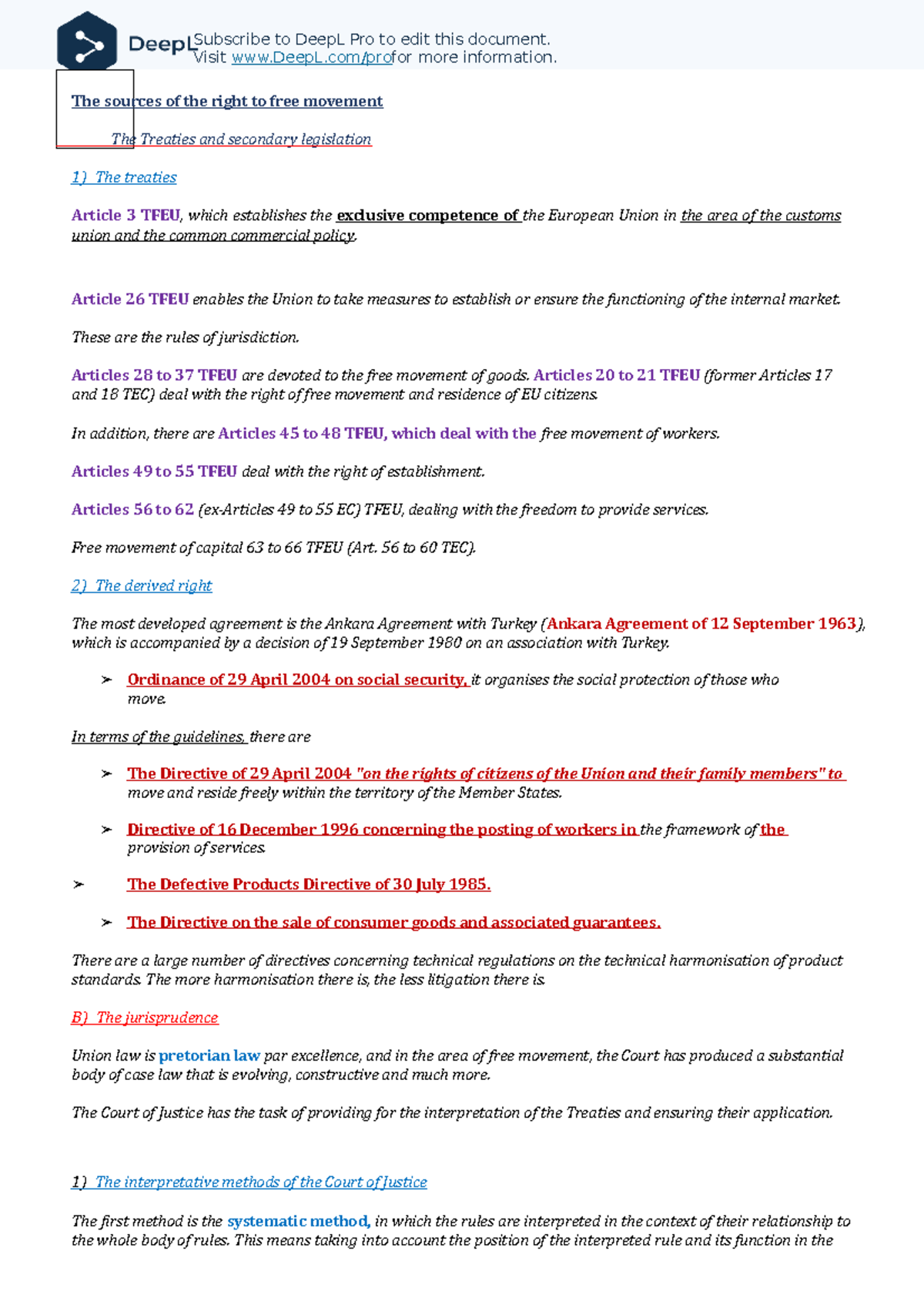 The sources of the right to freedom of movement 3 - The sources of the ...
