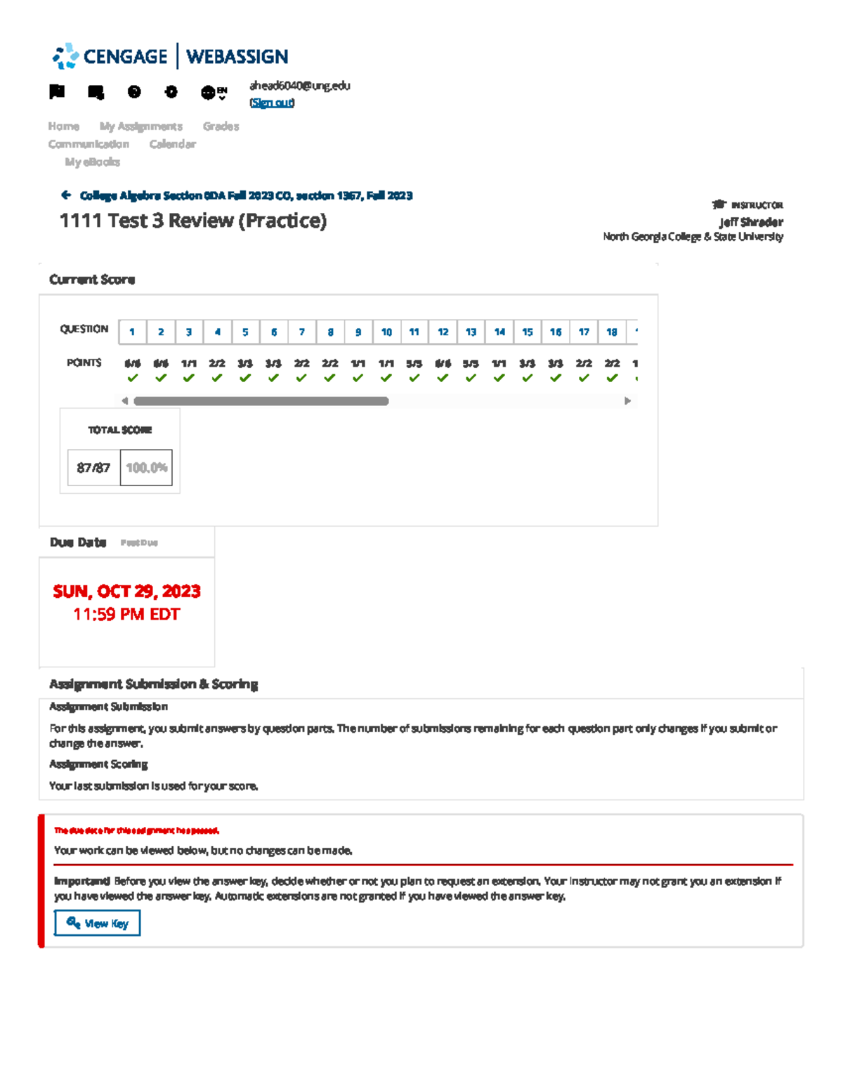 1111 Test 3 Review - College Algebra Section 0DA Fall 2023 CO, section ...