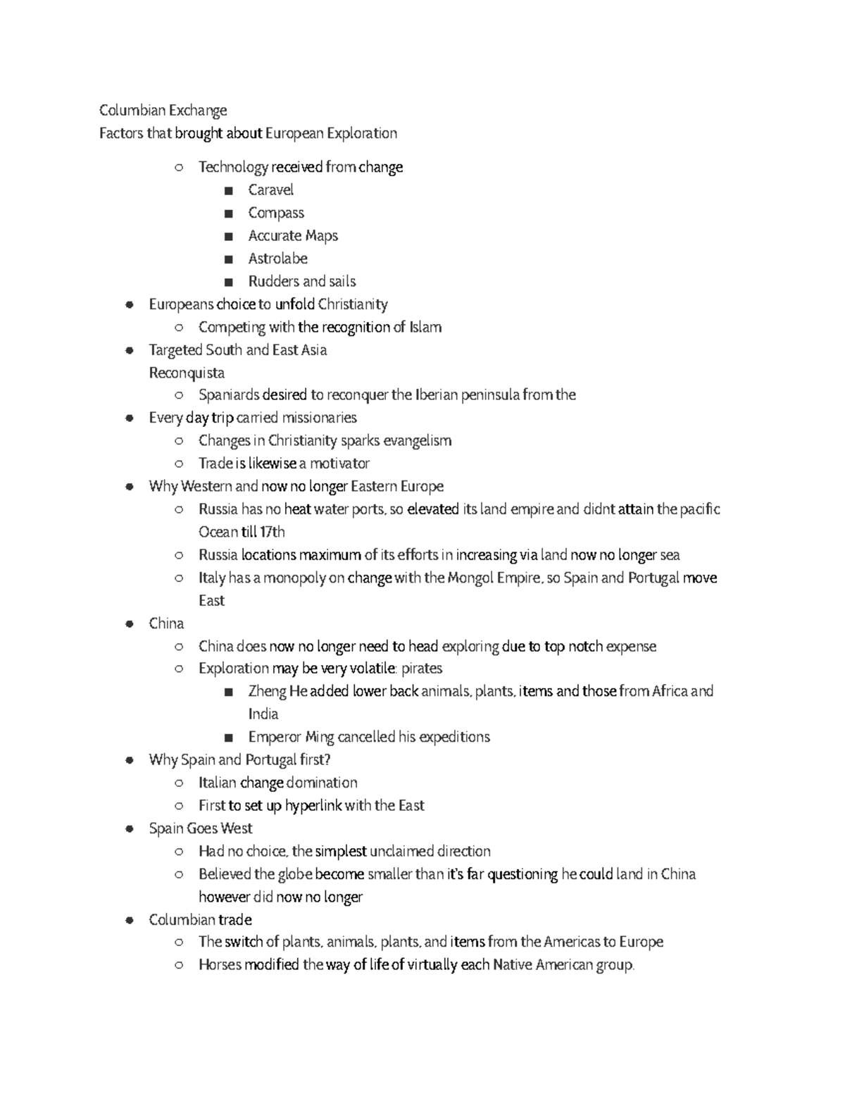 Columbian Exchange - Columbian Exchange Factors thatbrought ...
