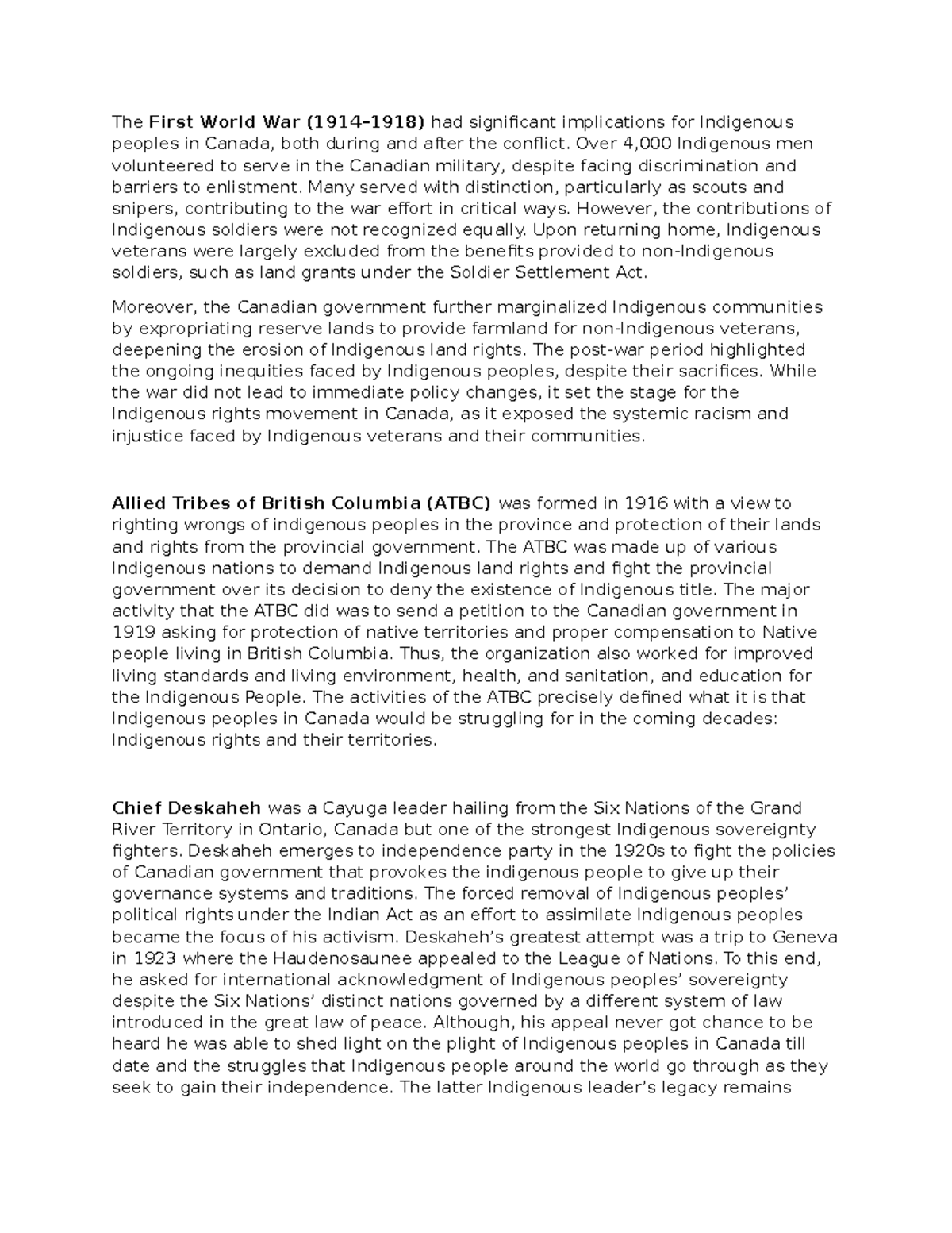 The First World War - some definition which are in courses - The First ...