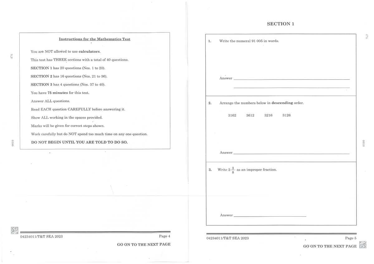 SEA-2023-Math - Sea - Mathematics - Studocu