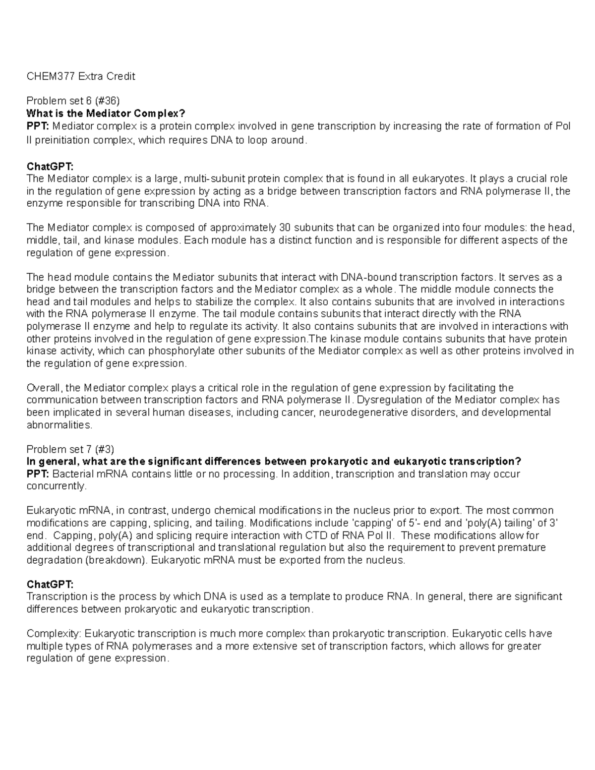 CHEM377 XTRA Credit - CHEM377 Extra Credit Problem set 6 (#36) What is ...