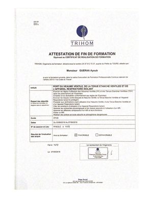 Attestation DE FIN DE Formation SCN2 - Studocu
