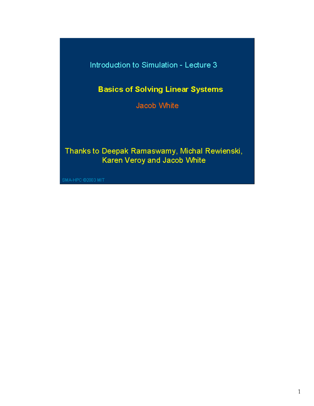 Lec3 Linear System Solution - Dense GE, Conditioning, Stability (PDF ...