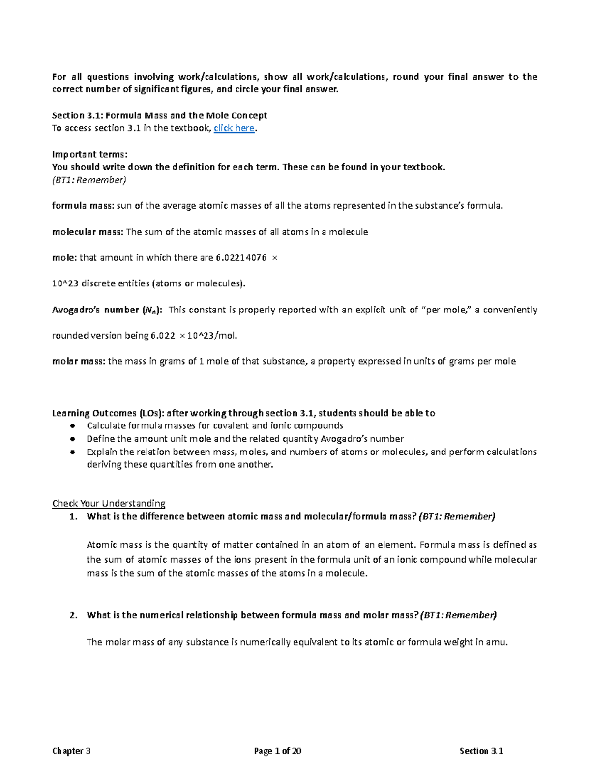 Module 3 Concept Mastery Notebook For All Questions Involving Workcalculations Show All