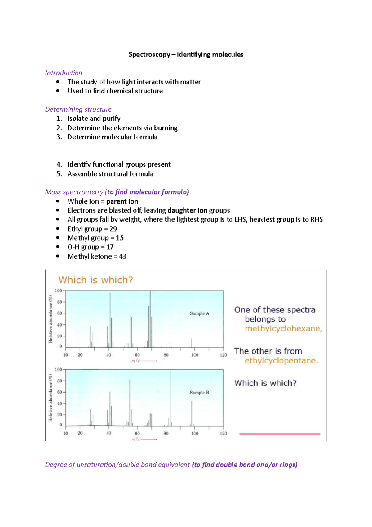 Spectroscopy – identifying molecules - Spectroscopy – identifying ...
