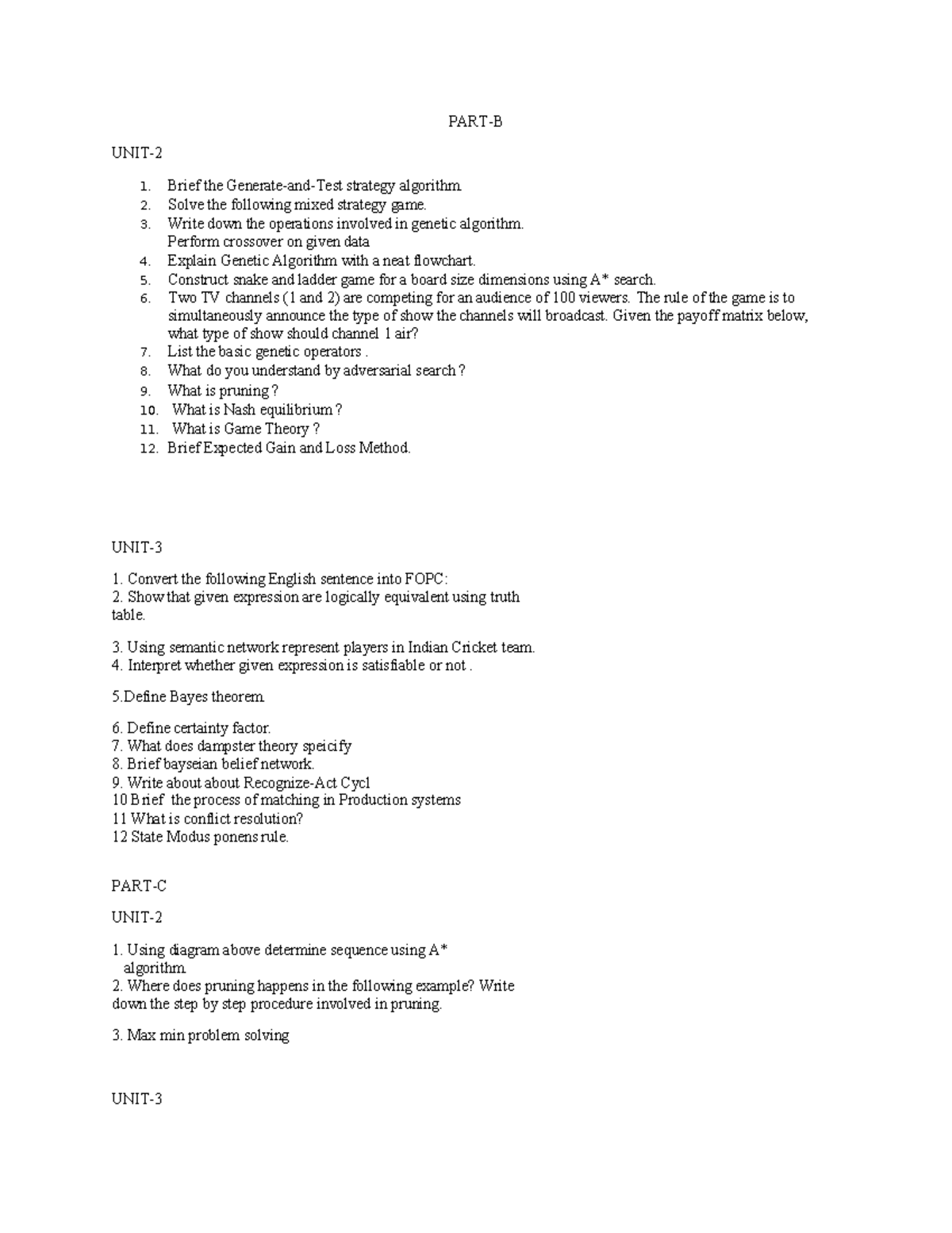 AI CT-2 QB - NIL - PART-B UNIT- 1. Brief the Generate-and-Test strategy ...