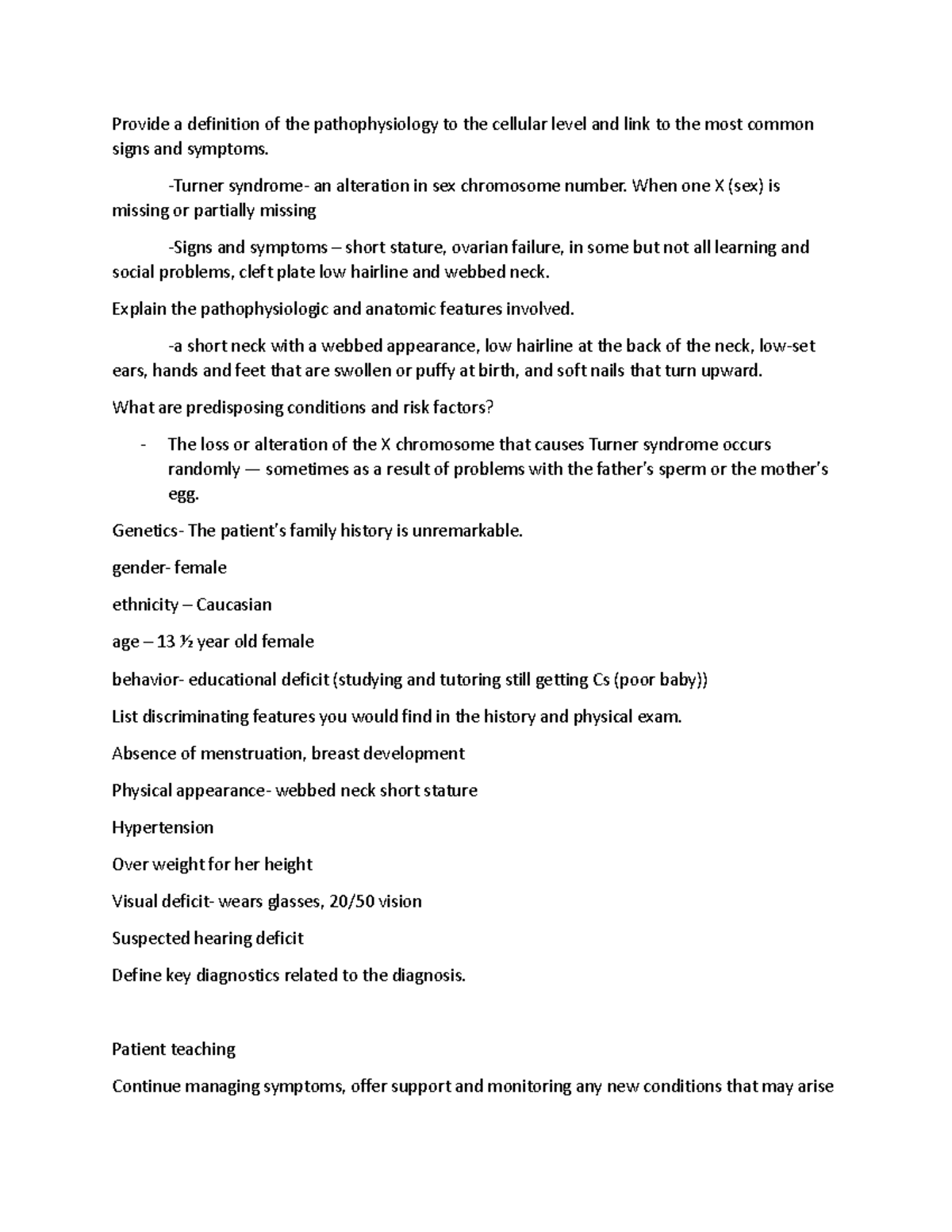 Case study 2-3 - 100 Case Studies in Pathophysiology Harold Bruyere ...