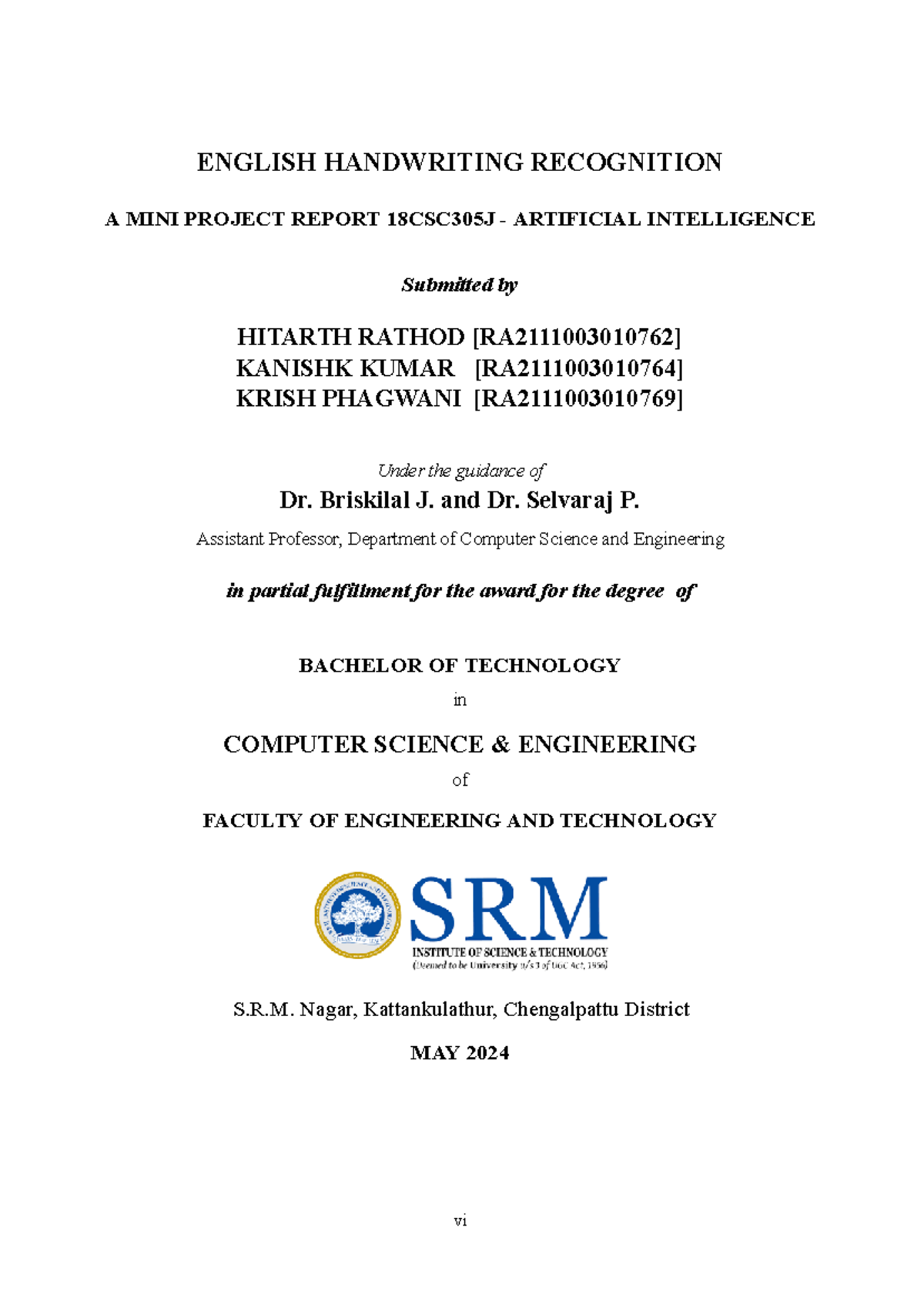 AI Report Handwriting Recognition - ENGLISH HANDWRITING RECOGNITION A ...