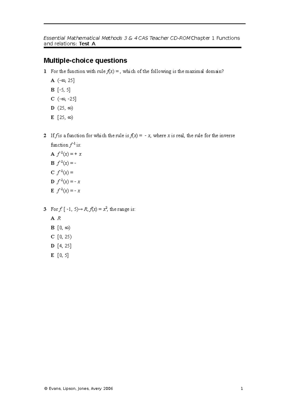 Chapter 1 Question - Methods - Multiple-choice questions 1 For the ...