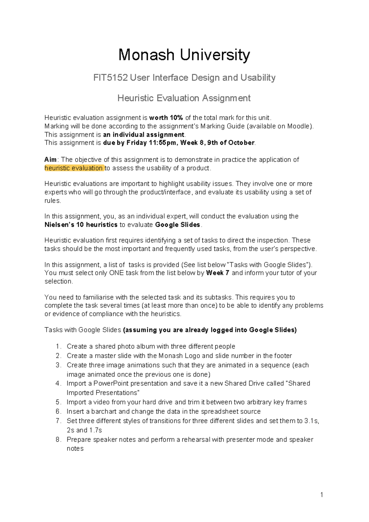 Assessment 2 specificiations - Monash University FIT5152 User Interface ...
