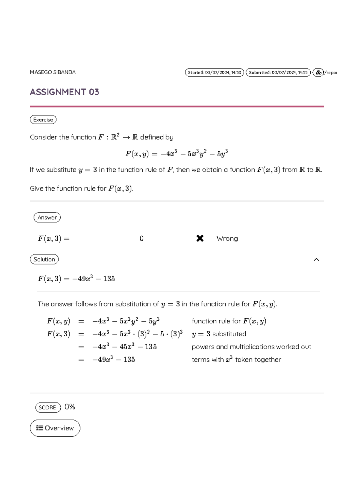 Tests 5 - Calculus A Mat1512 Assignment 3 memo - MASEGO SIBANDA Started ...