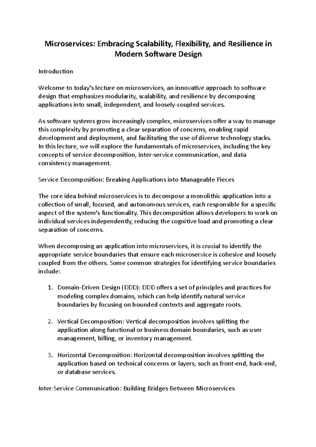 Microservices- Embracing Scalability, Flexibility, and Resilience in Modern Software Design ...