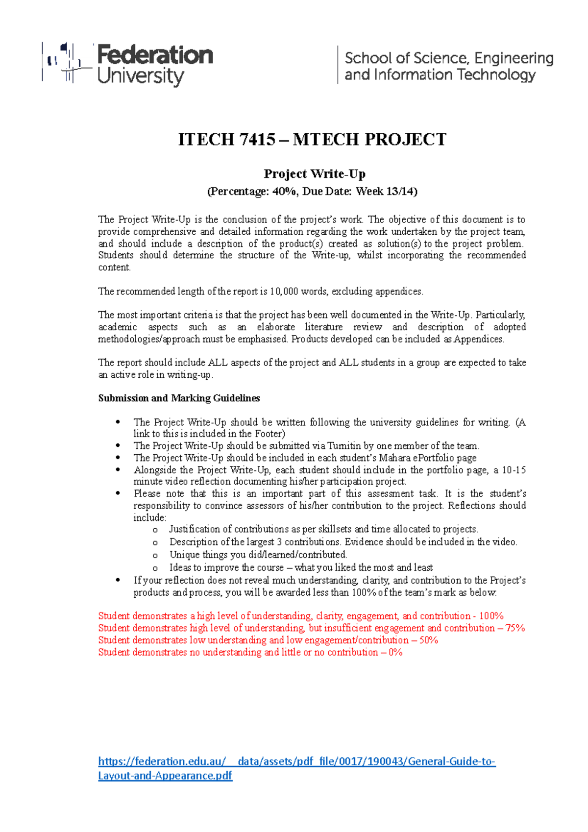 Assessment #7 - Project Write Up - ITECH 7415 – MTECH PROJECT Project ...