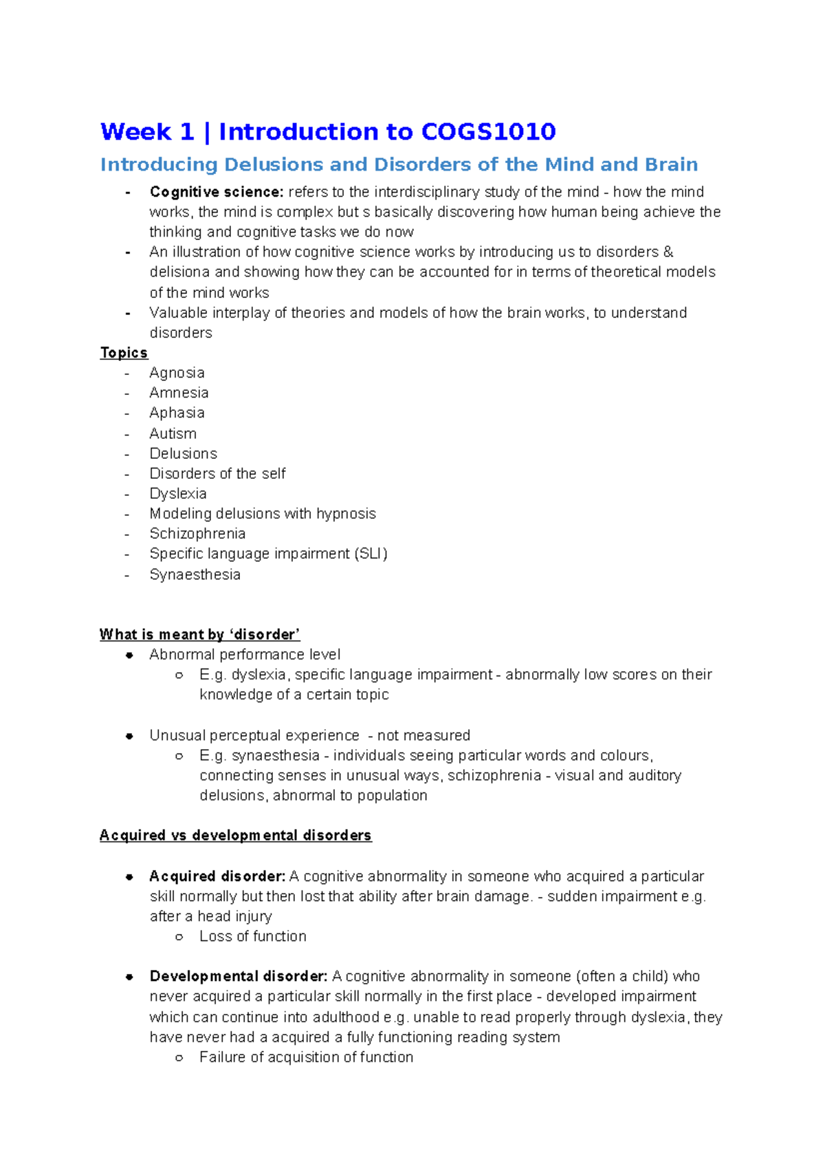 Week 1-5 - lecture notes for mid semester - Week 1 | Introduction to ...