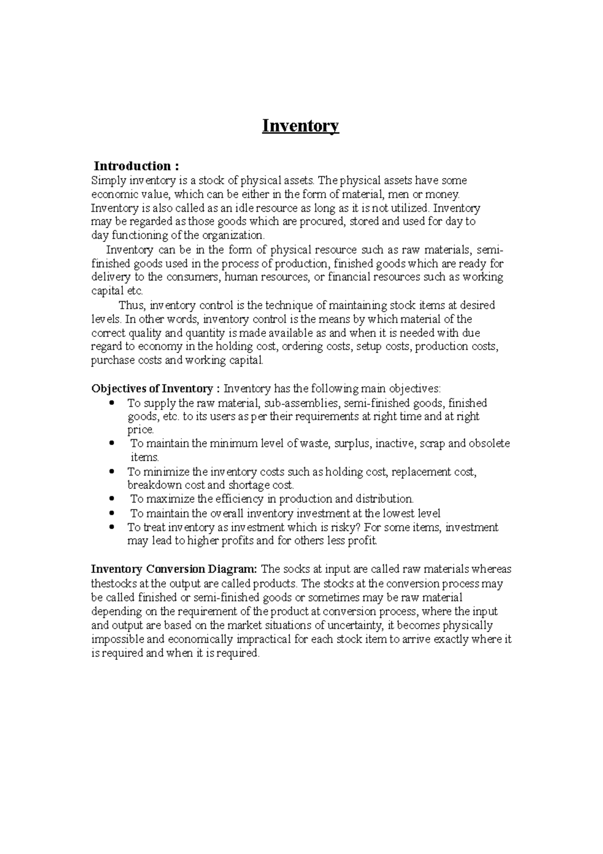 Inventory - Lecture notes 2 - Operation Research - AMU - Studocu