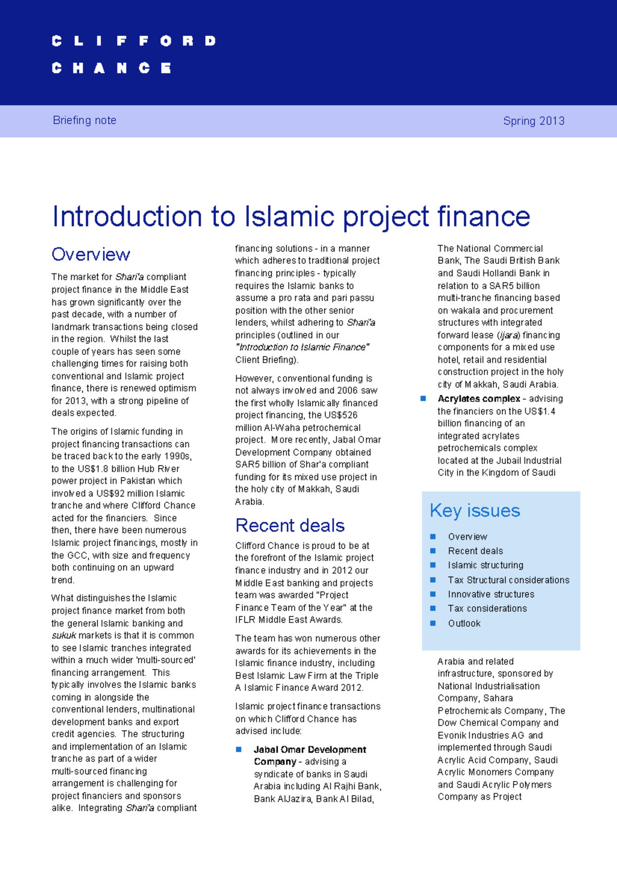 Introduction to islamic project finance - Introduction to Islamic ...