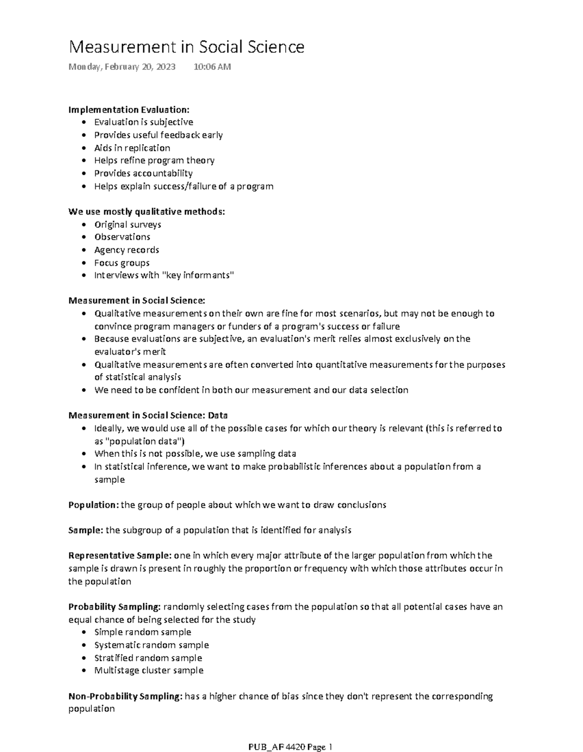 Measurement in Social Science - Implementation Evaluation: - Evaluation ...