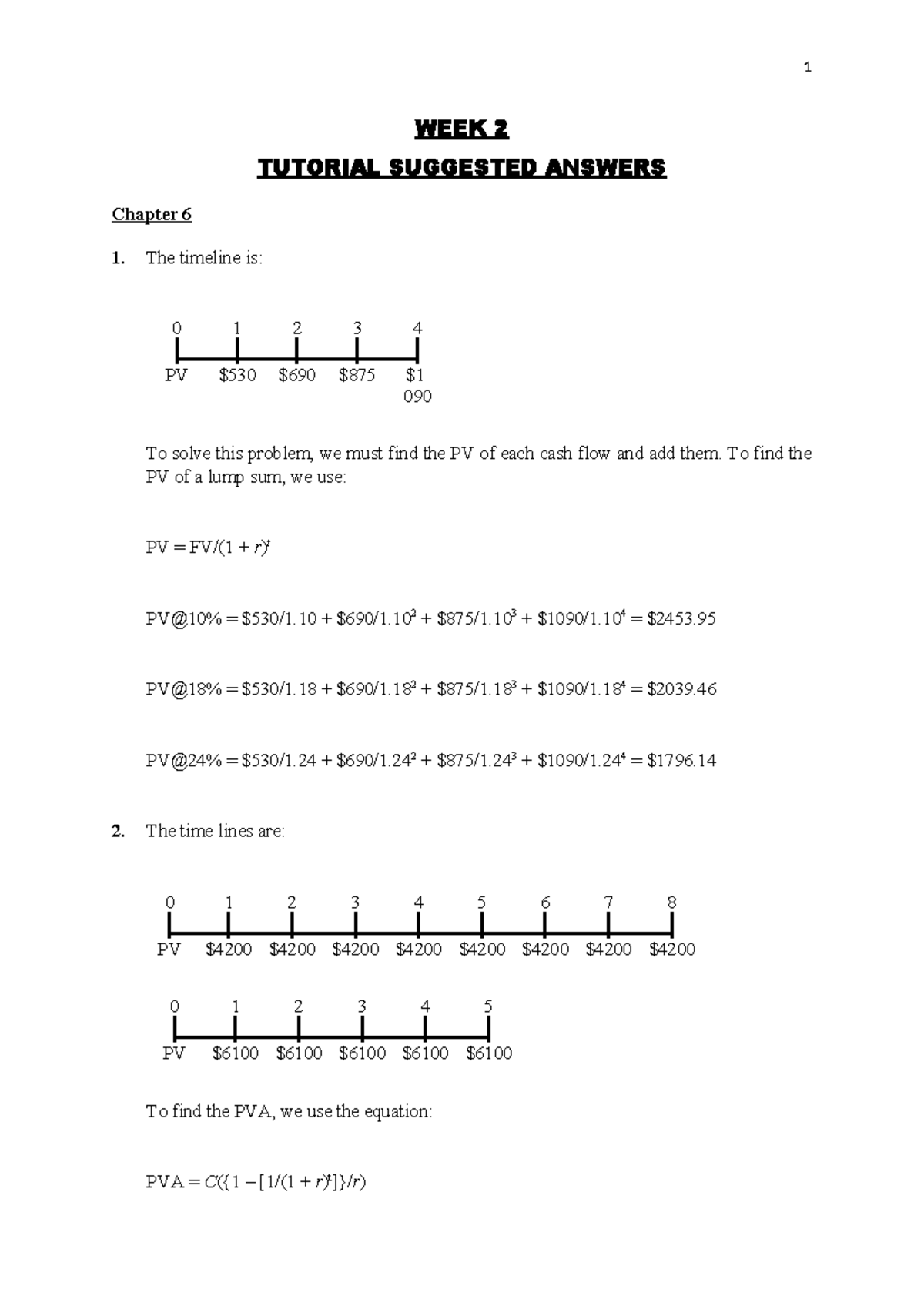 Week 2 (Ch 6) -Tutorial Questions - WEEK 2 TUTORIAL SUGGESTED ANSWERS ...
