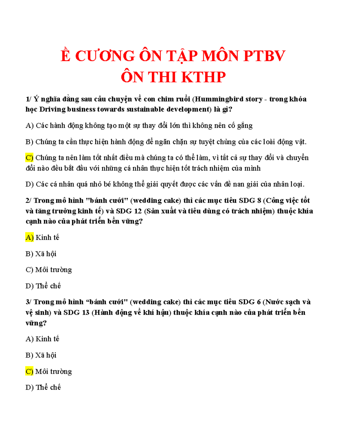 PTBV trắc nghiệm - Ề CƯƠNG ÔN TẬP MÔN PTBV ÔN THI KTHP 1/ Ý nghĩa đằng sau câu chuyện về con ...