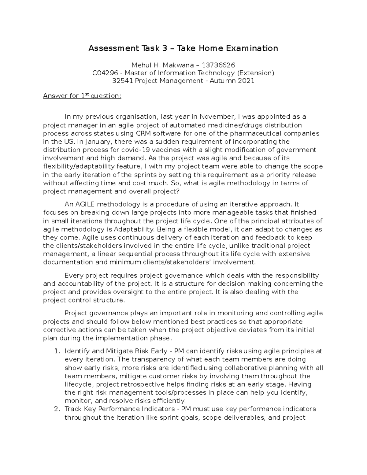 EXAM 32541 136 - dgs - Assessment Task 3 – Take Home Examination Mehul ...