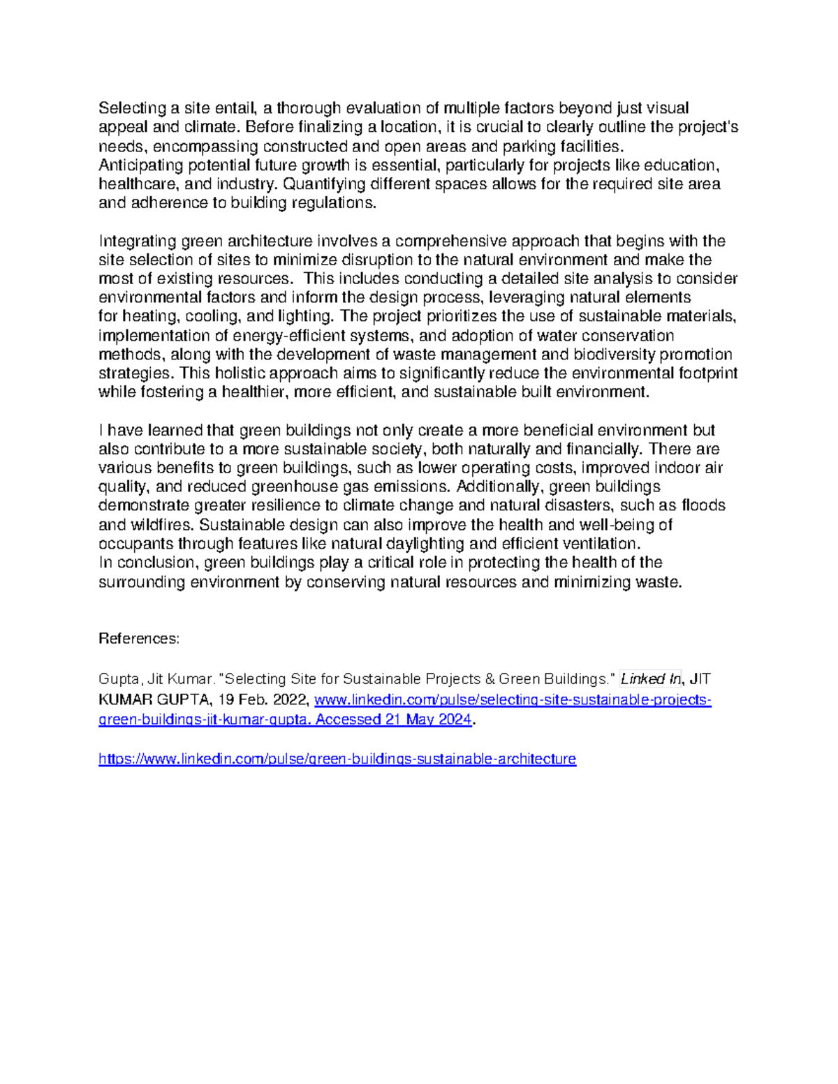 Assignment 6.1 Green Architecture Considerations in Complex Projects ...