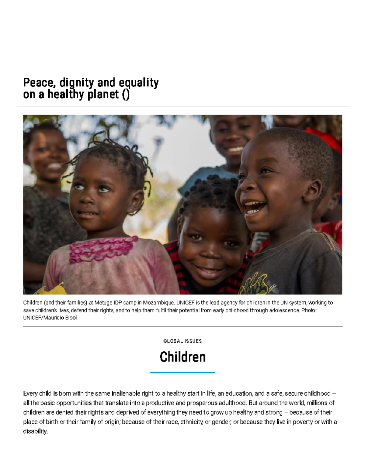 N 3 - CRC - Peace, dignity and equality on a healthy planet () Children ...