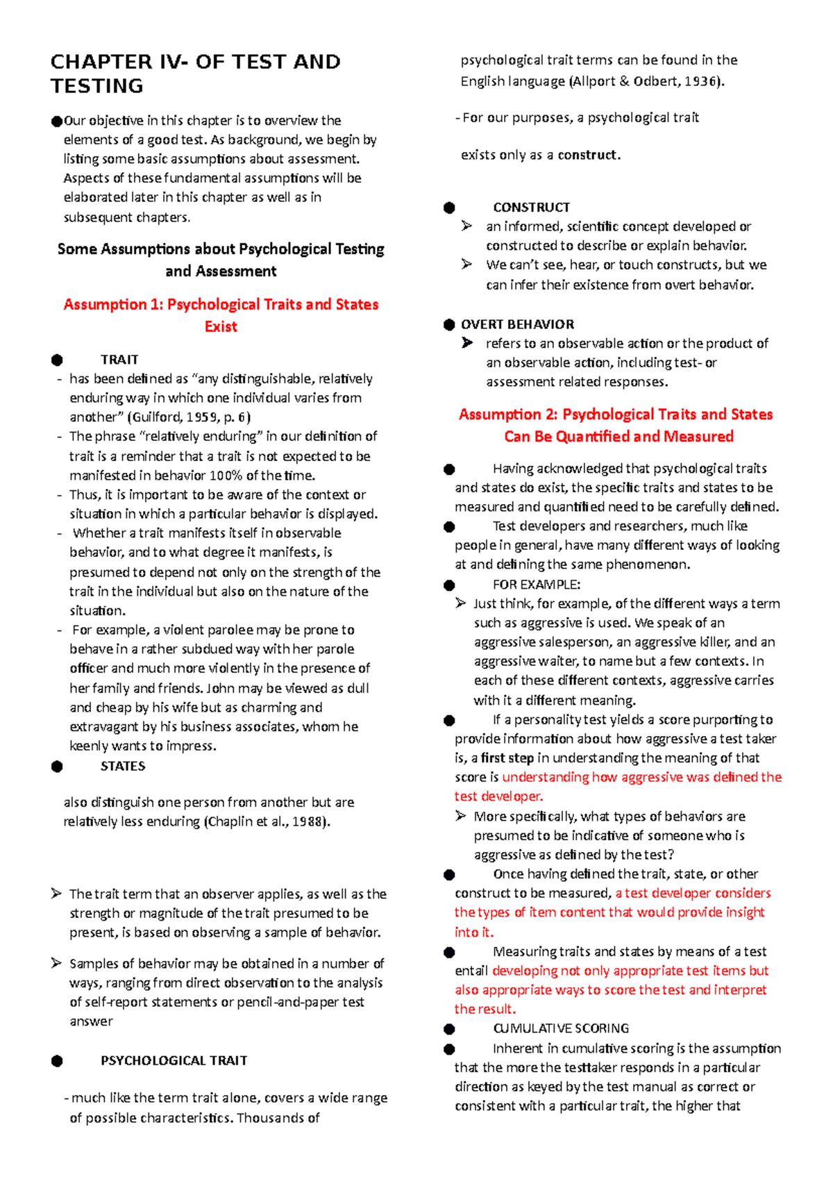 Chapter IV- OF TEST AND Testing - CHAPTER IV- OF TEST AND TESTING Our ...
