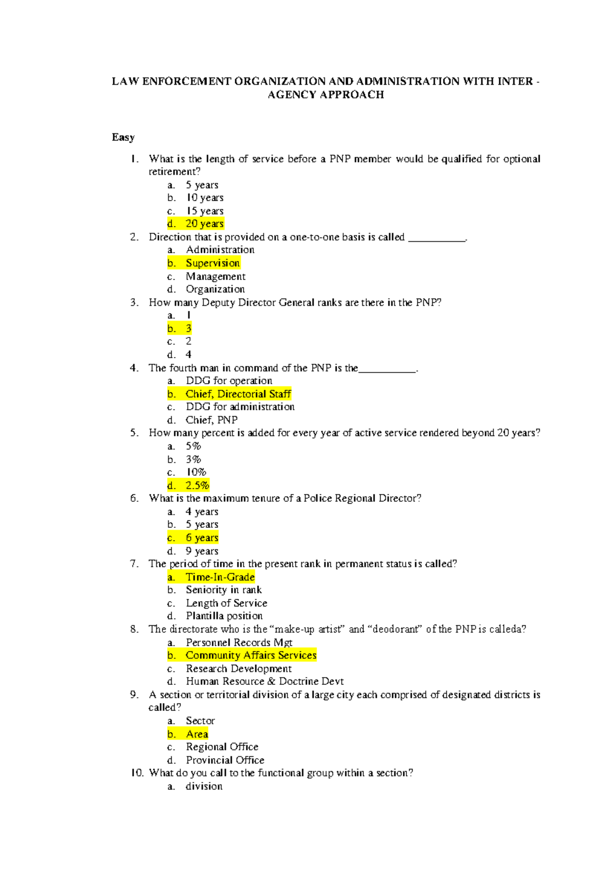 LAW Enforcment Organizationa - LAW ENFORCEMENT ORGANIZATION AND ...