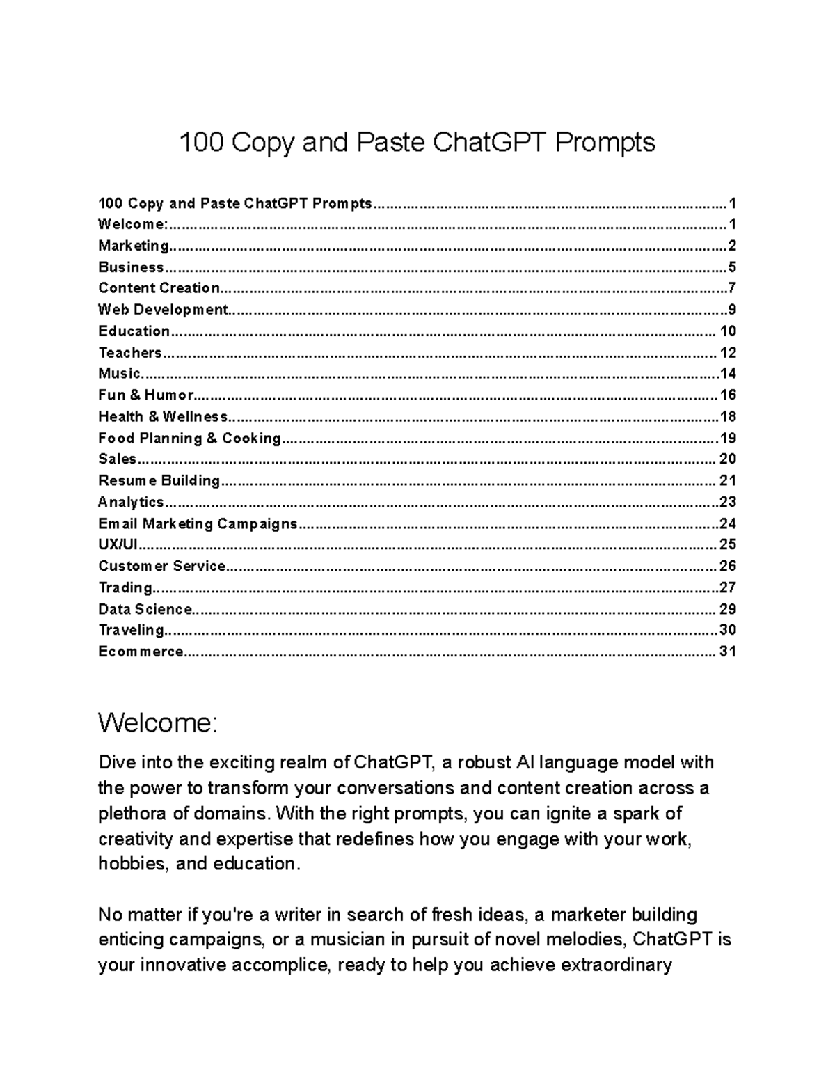 100+Chat GPT+Prompts - 100 Copy and Paste ChatGPT Prompts 100 Copy and ...