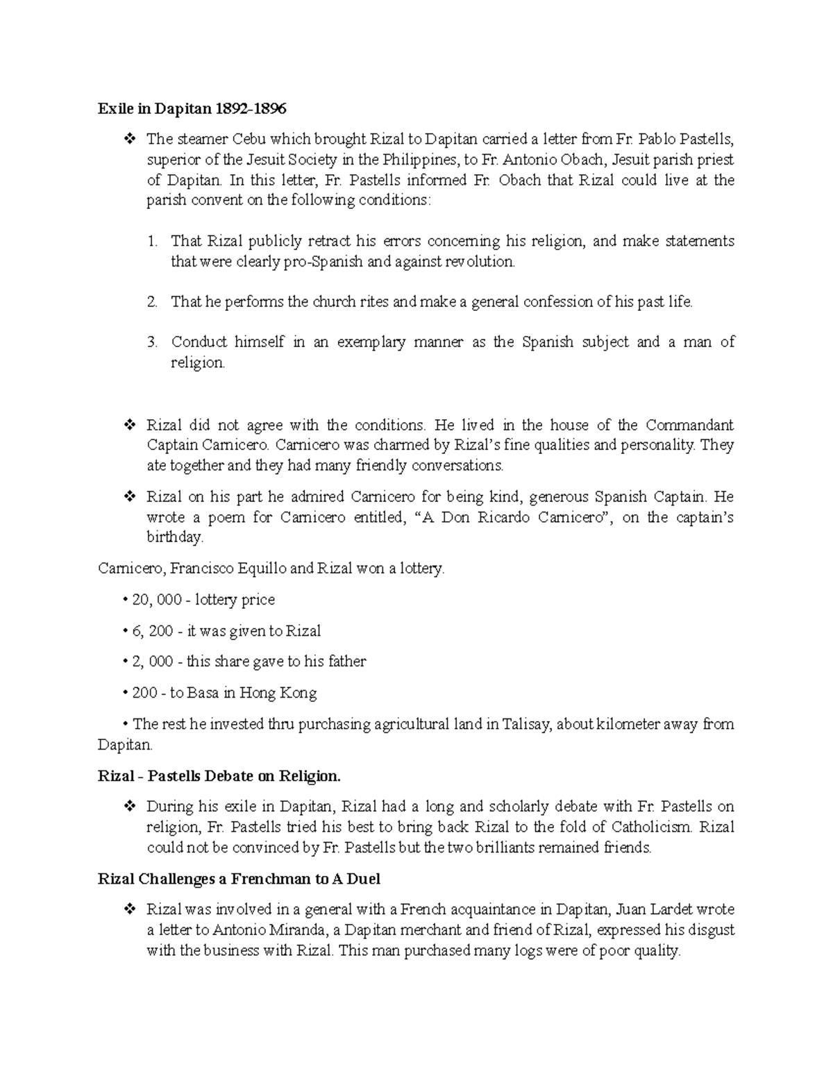 Exile in Dapitan 1892 1896 - Exile in Dapitan 1892- The steamer Cebu ...