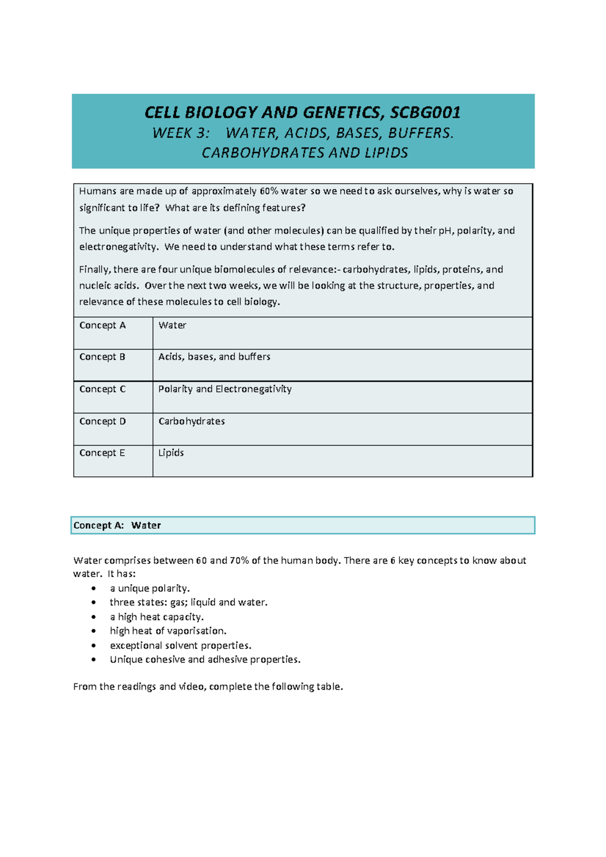 W3-CBG-Key Learning Materials Student Notes - CELL BIOLOGY AND GENETICS ...