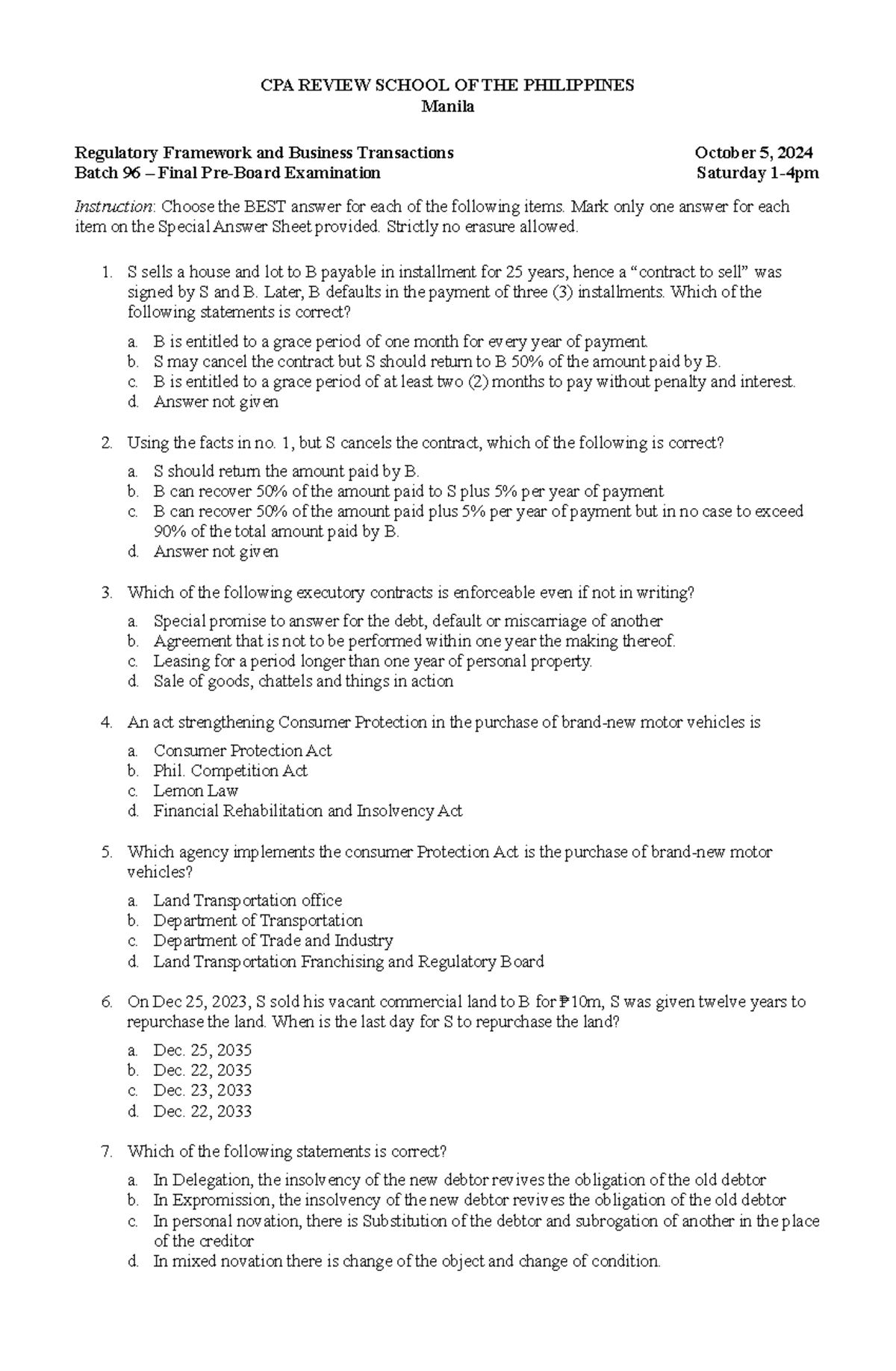 CPAR 96 OCT 2024 RFBT Final PB - CPA REVIEW SCHOOL OF THE PHILIPPINES ...