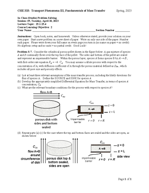 Lect 25 - Summaries full chapter 25 - Fundamentals of Momentum, Heat and Mass Transfer, 6th ...