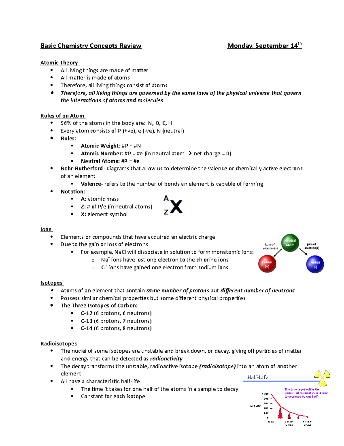 Basic Chemistry Concepts Review - Bonding Bonding allows atoms to form ...