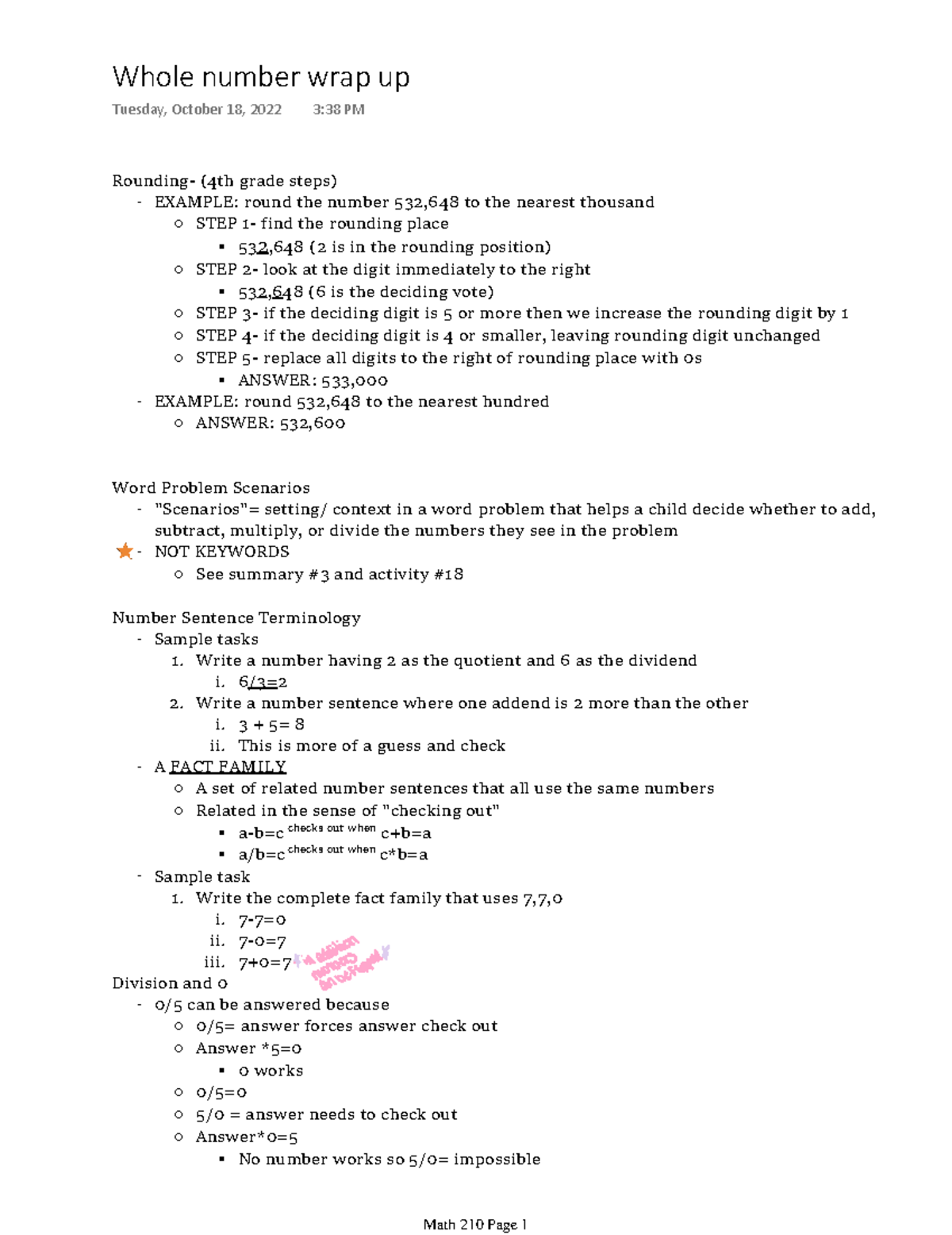 wrap up of whole numbers - Rounding- (4th grade steps) EXAMPLE: round ...