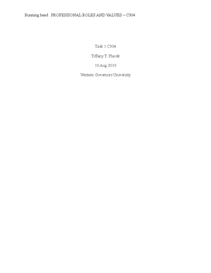 C489 task 1 new - c489 task 1 - Organizational Systems and Quality ...