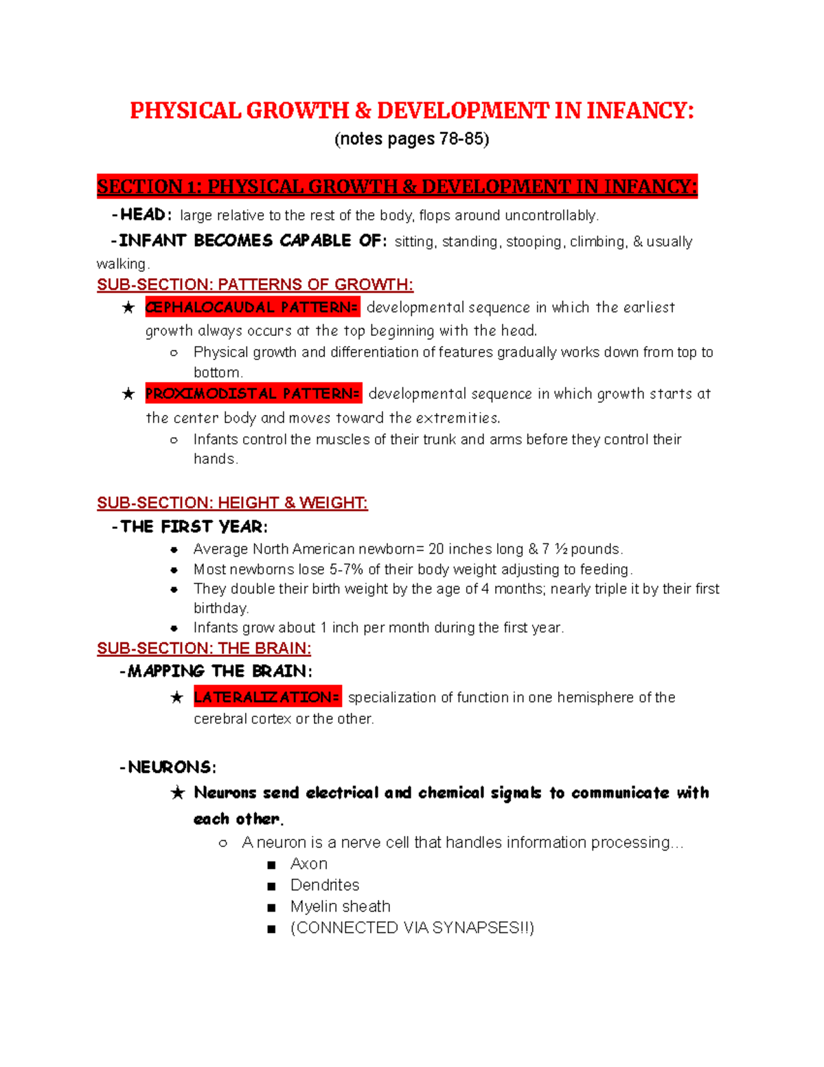 Physical Growth 7 Development In Infancy Notes - PHYSICAL GROWTH ...