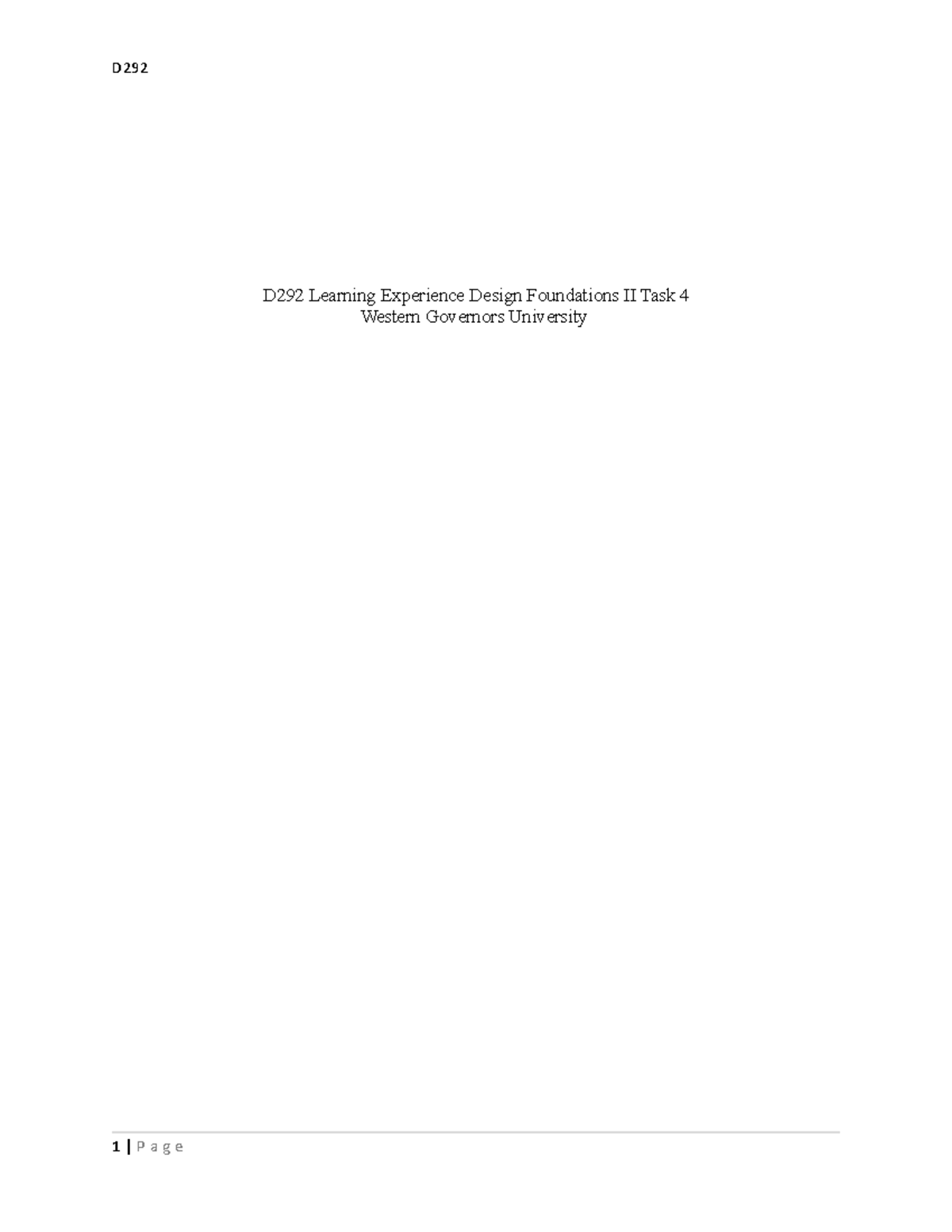 D292 Usability Test Plan - D292 Learning Experience Design Foundations ...