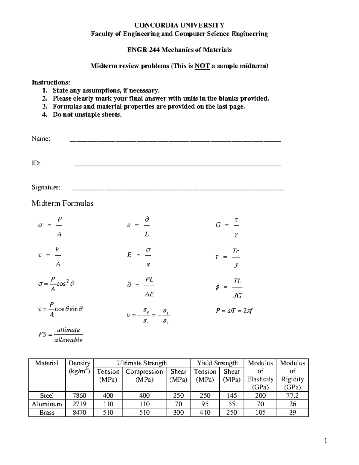 Sample/practice exam 2020, questions and answers - CONCORDIA UNIVERSITY ...