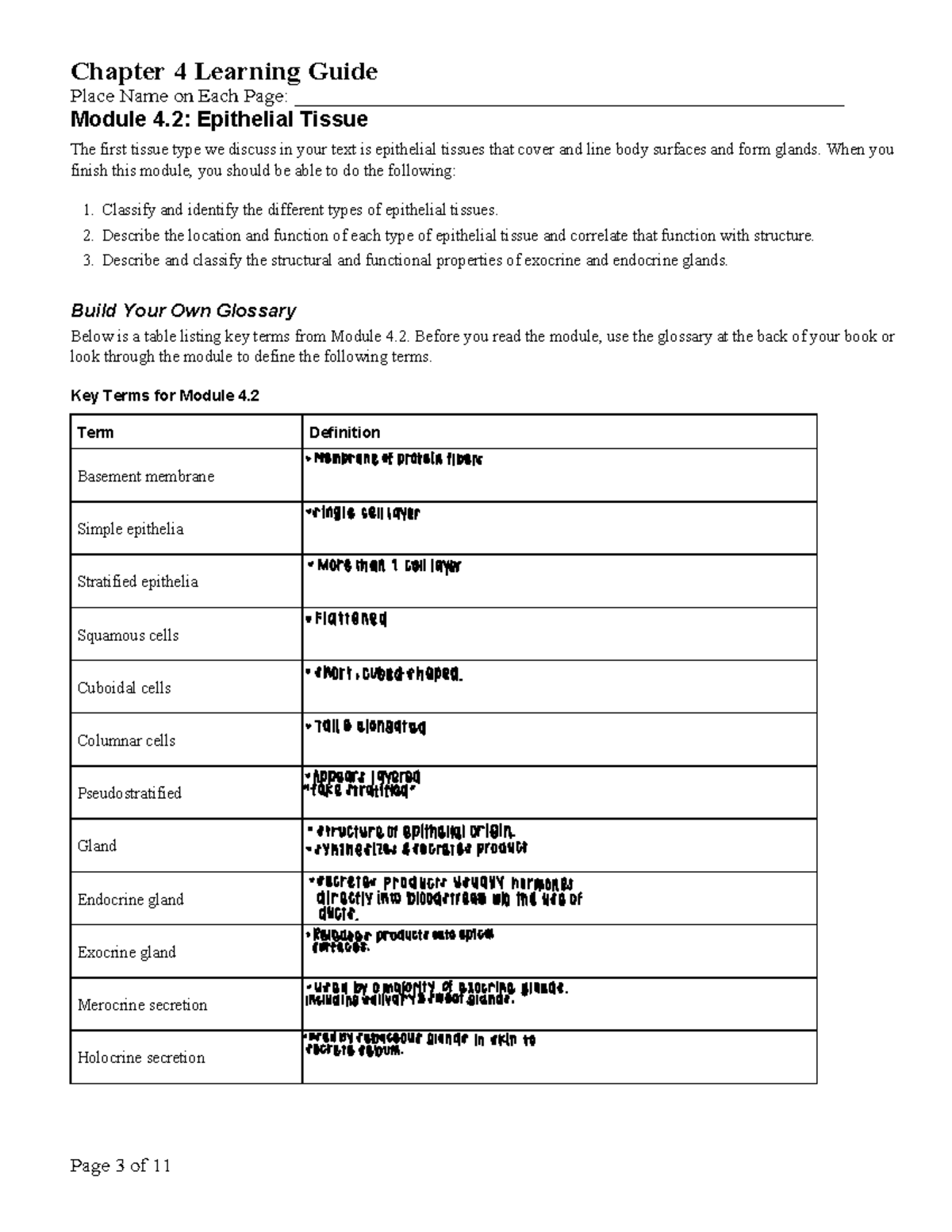 Chapter 4 pg 3 - lecture notes for bio 223 - Chapter 4 Learning Guide ...