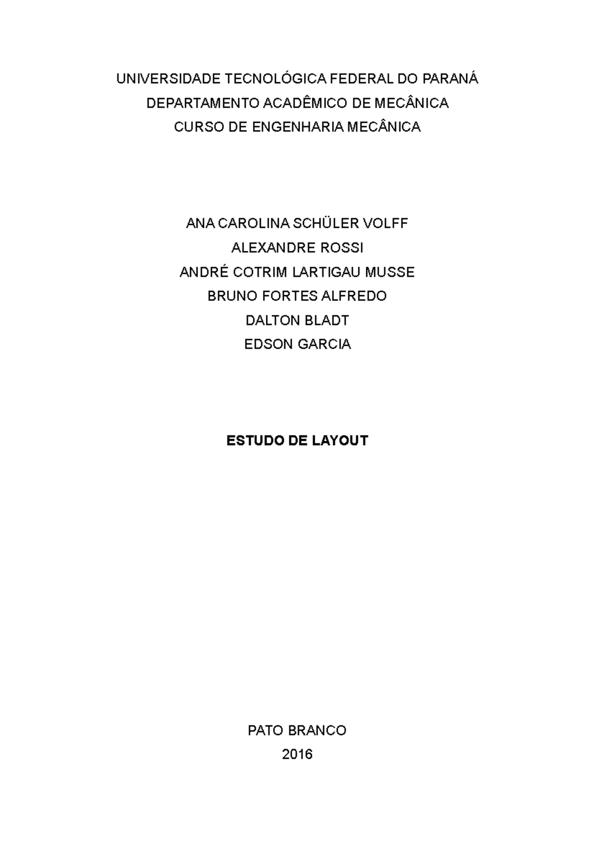 Estudo-Layout - Estudo de layout para fabricação de uma peça para um ...
