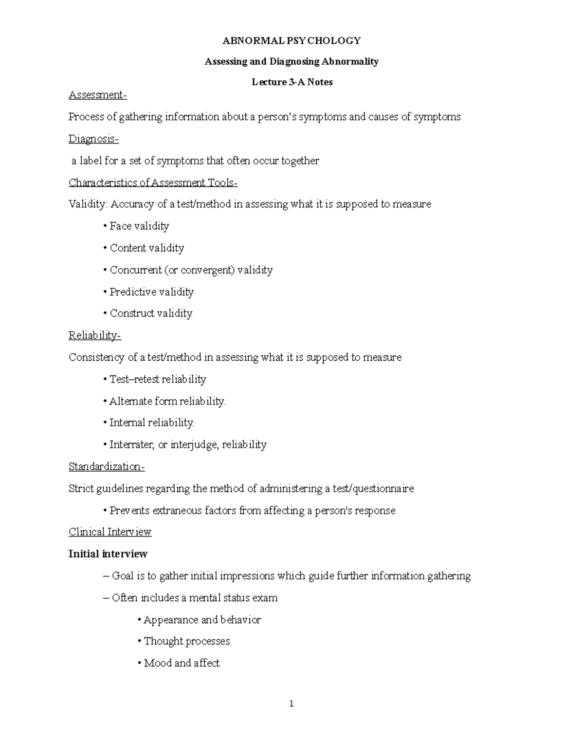 Abnormal-Psy Assessing-and-Diagnosing-Abnormality Lecture-3A - ABNORMAL ...
