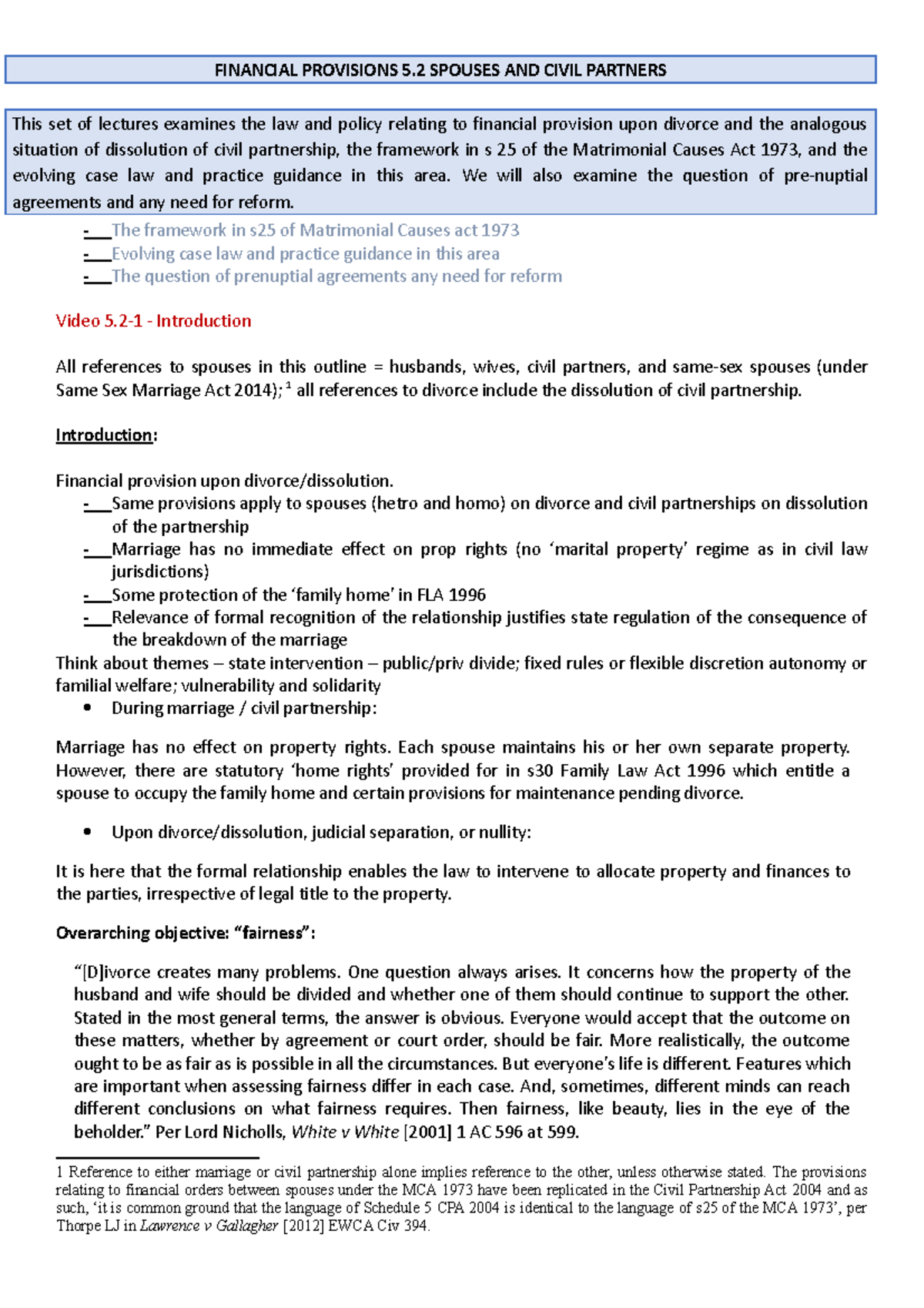 5.2. Financial Provision - FINANCIAL PROVISIONS 5 SPOUSES AND CIVIL ...