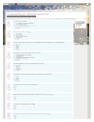 Quiz 6 - quiz 6 - 2021 INFORMATION SECURITY MGT My courses 2021 Se 30 ...