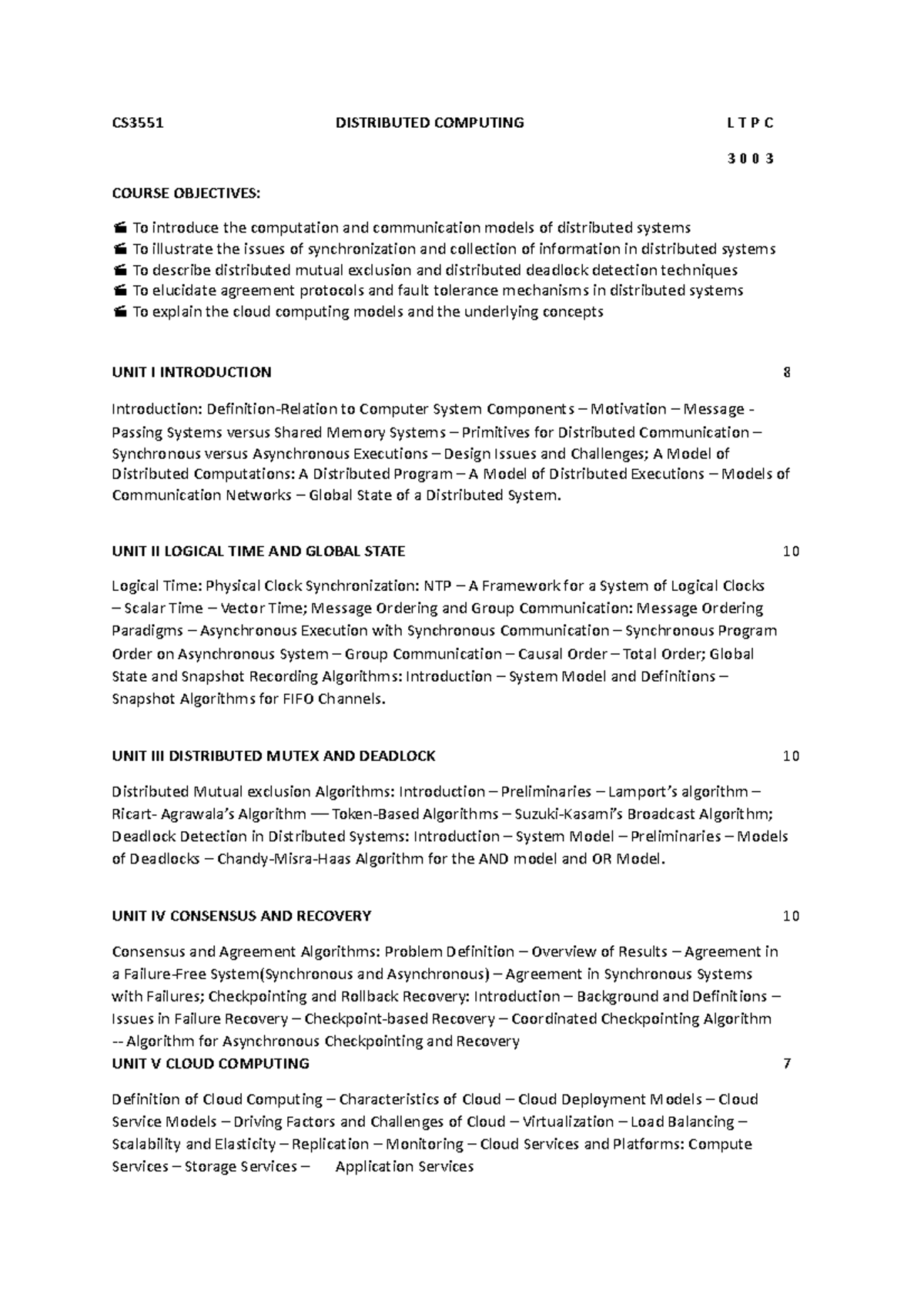 Cs3551 Distributed Computing L T P C Cs3551 Distributed Computing L T 