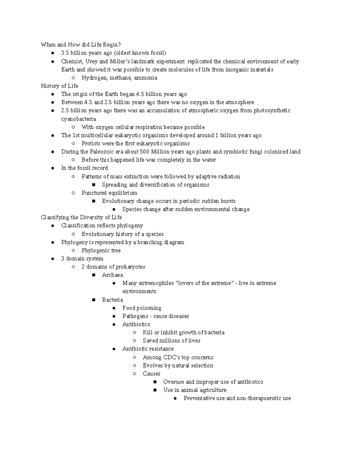 The History and Diversity of Life - When and How did Life Begin? 3 ...